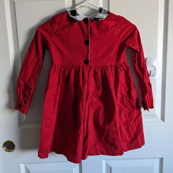 Caroline Tate Dresses Caroline Tate Collared 4s 00 Cotton Dress 8 Red Buffalo Check Long